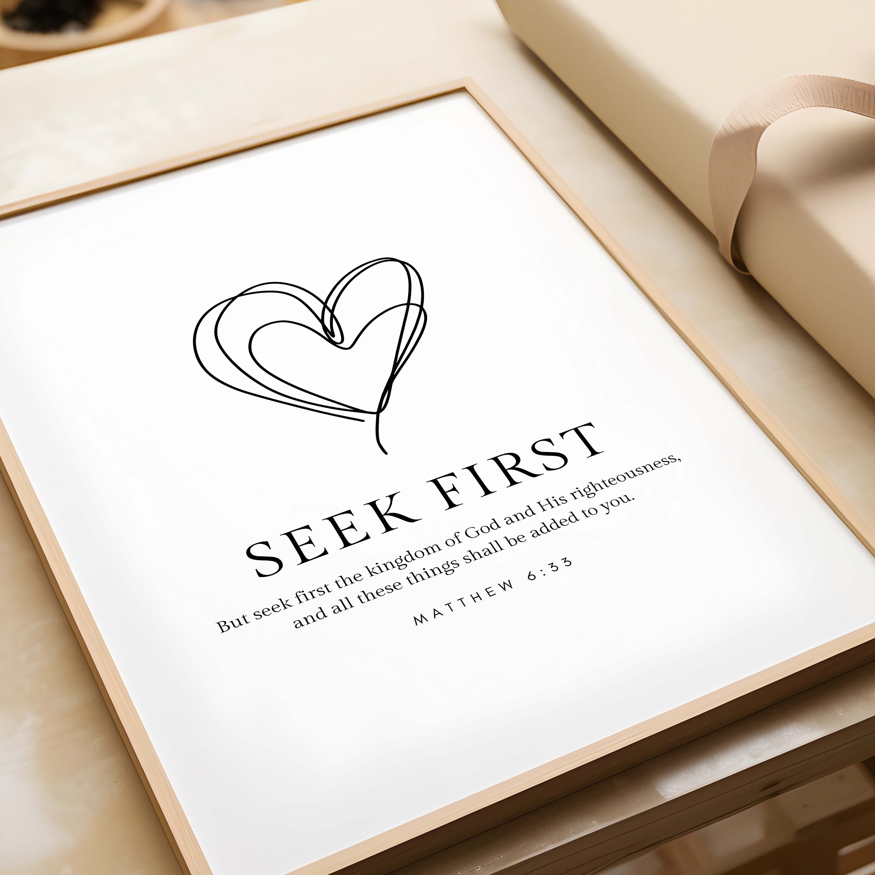 Matthew 6:33 Seek First the Kingdom of God, Bible Verse Wall Art ...