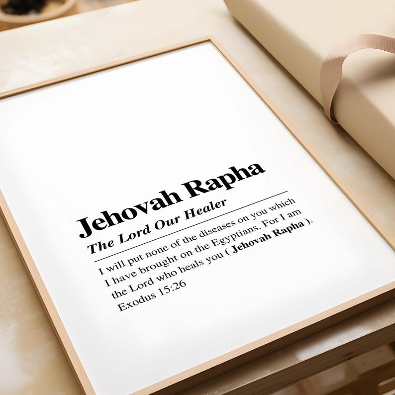 Jehovah Rapha Wall Art Printable, Names of God Decor, the Lord Our ...