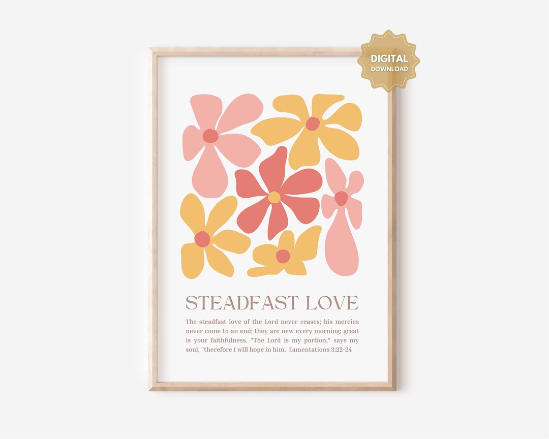 Lamentations 3:22-23 ESV His Mercies Are New Every Morning, Steadfast Love Bible Verse Wall ...