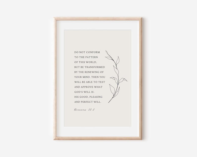 Romans 12:2 Do Not Conform to the Pattern of This World Wall Art, Bible ...