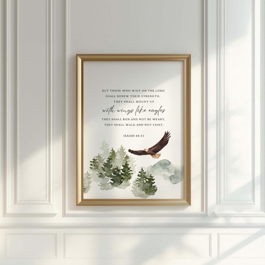 Isaiah 40:31 NKJV Mount up With Wings Like Eagles, Christian Wall Art ...