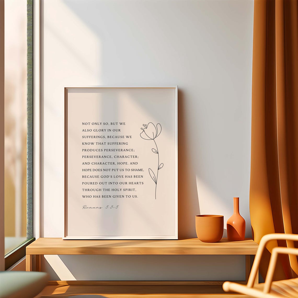 Romans 5:3-5 NIV Bible Verse Wall Art, Perseverance, Character, Hope ...