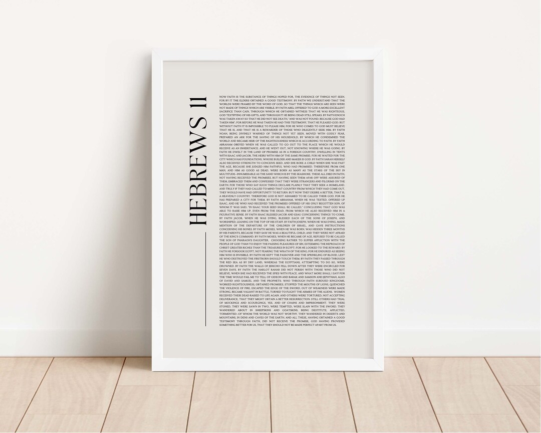 Hebrews 11 NKJV FAITH Bible Verse Wall Art, Modern Bible Verse ...
