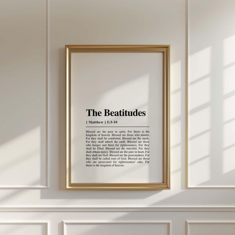The Beatitudes Matthew 5:3-10 NKJV, Christian Home Décor, Bible Verse ...