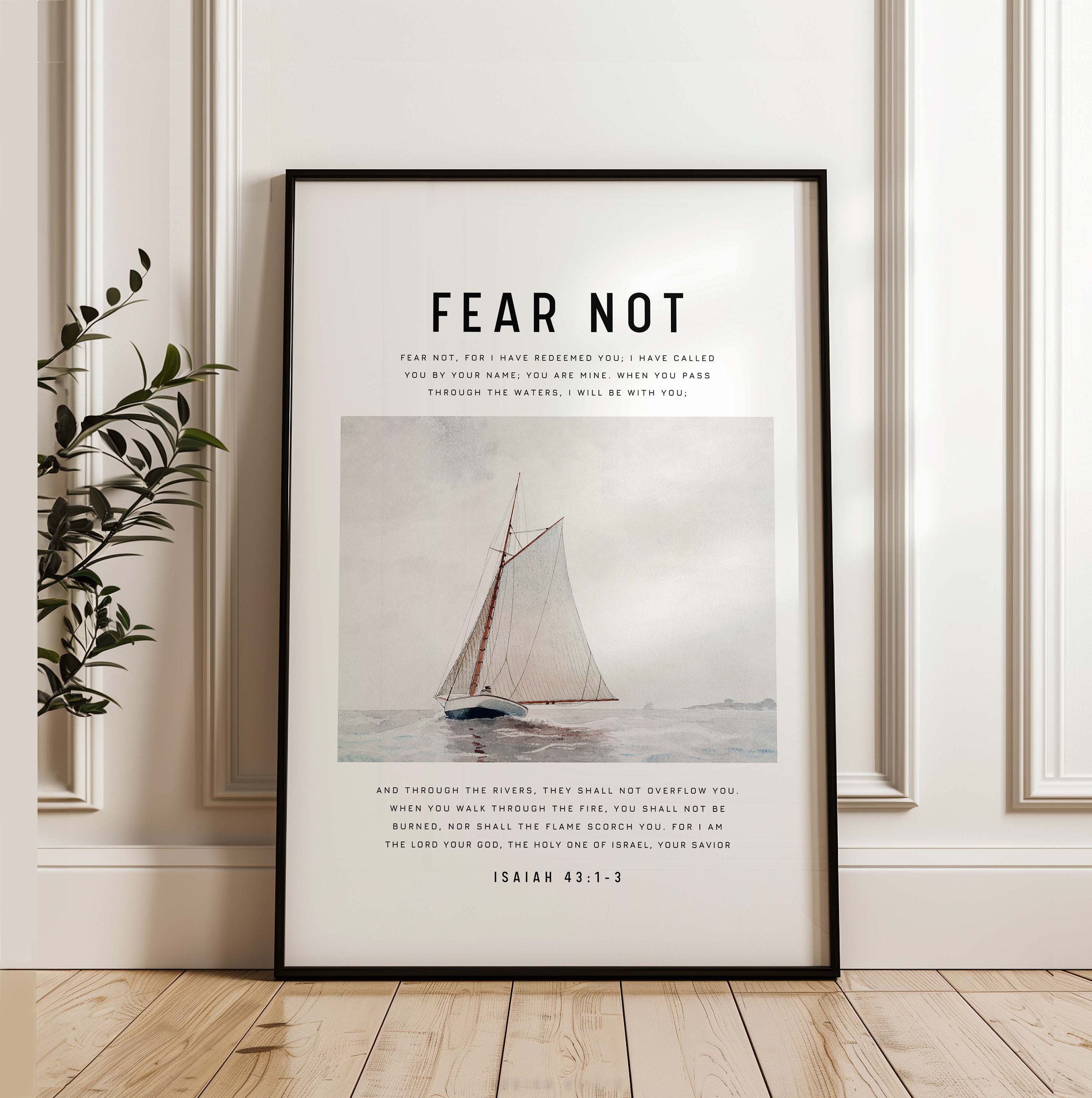 Isaiah 43:1-3 NKJV Fear Not Bible Verse Wall Art, Christian Wall Art ...