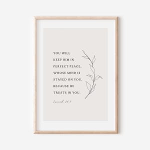 Isaiah 26:3 NKJV You Will Keep Him in Perfect Peace Wall Art Printable ...