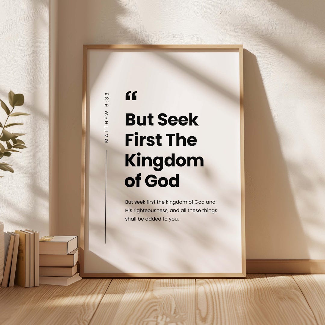 Matthew 6:33 Seek First the Kingdom of God, Bible Verse Wall Art ...