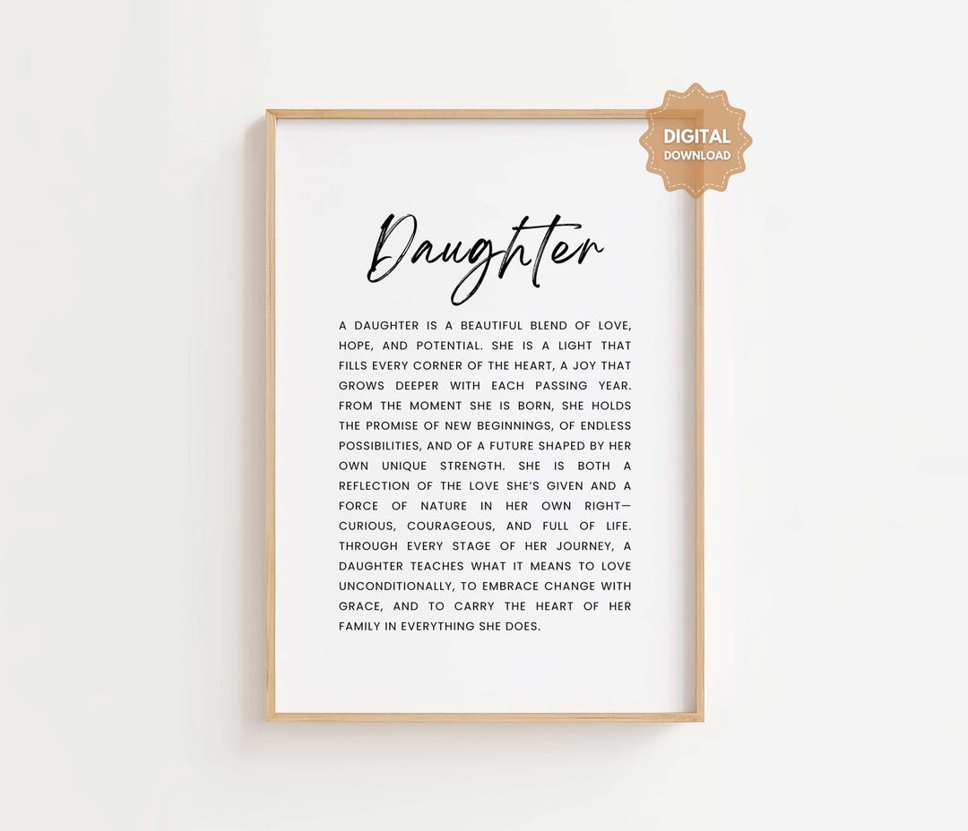 Daughter Definition Print: Girl Room Wall Art (digital Download) - Etsy