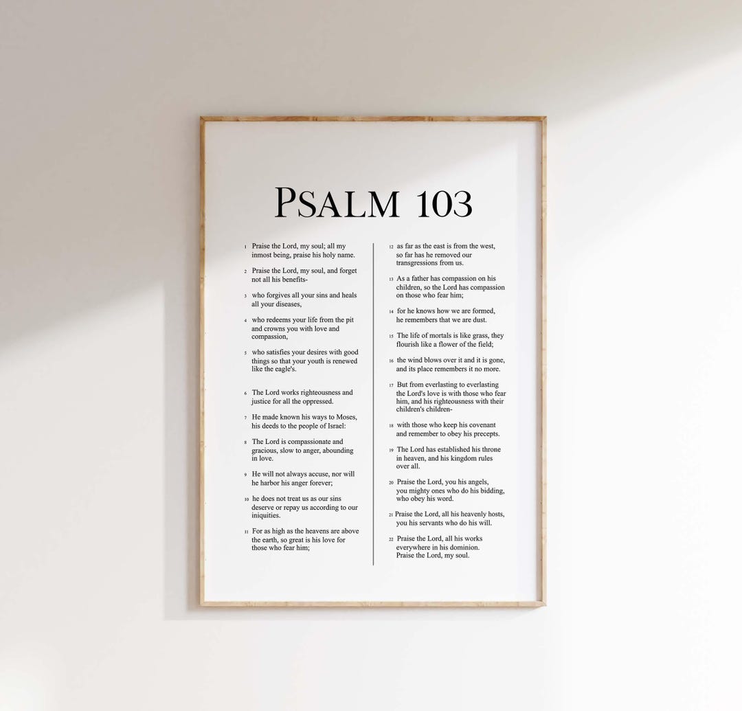 Psalm 103 Scripture Print: Bible Verse Wall Art (digital Download) - Etsy