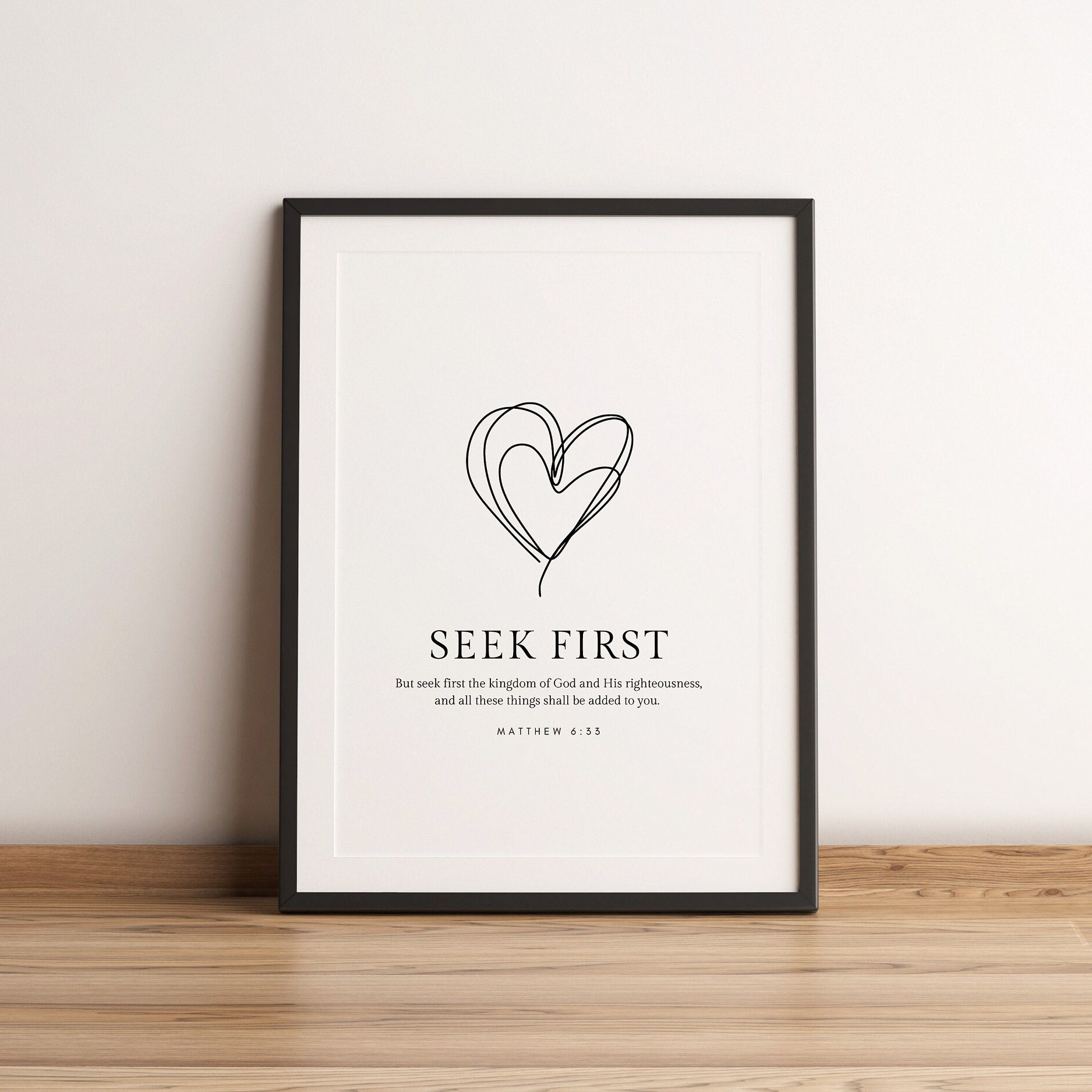 Matthew 6:33 Seek First the Kingdom of God, Bible Verse Wall Art ...