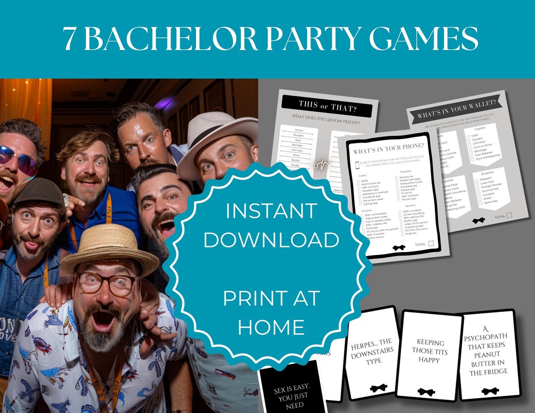 Printable Bachelor Party Games, Stag Party Games, Organized Bachelor ...