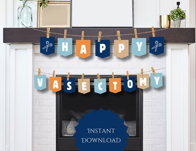 Printable Vasectomy Party Banner, Happy Vasectomy Decorations ...