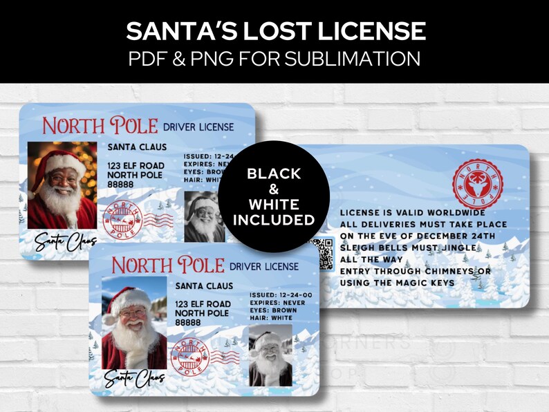 Santa Lost License, Black Santa Lost Driver's License, African American ...