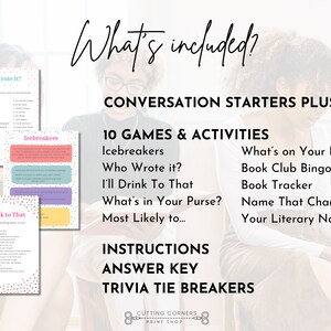 Printable Book Club Games & Activities, Book Lover’s Party Planner ...