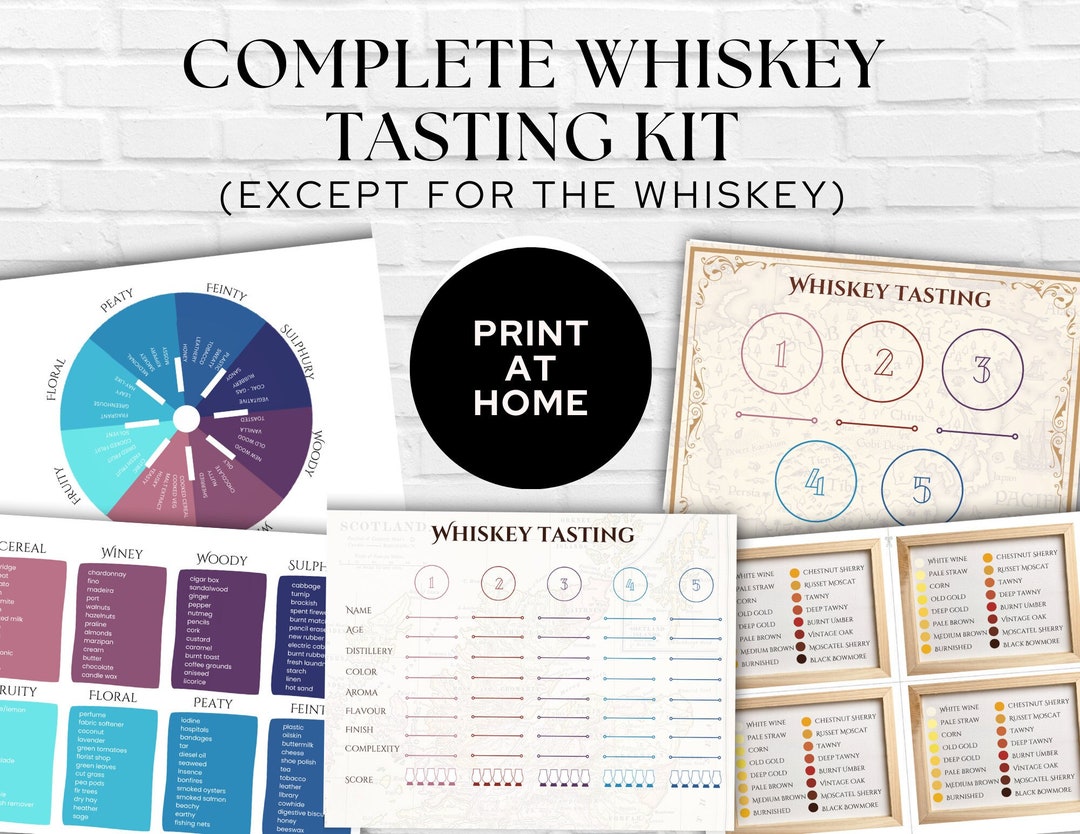 Printable Whiskey Tasting Kit, Whiskey Lover Tasting Mat, Instant ...