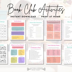 Printable Book Club Games & Activities, Book Lover’s Party Planner ...