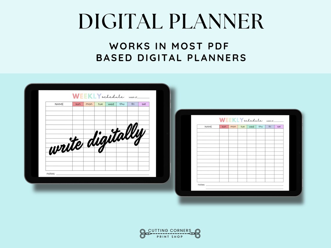 Editable Printable Weekly Schedule, Weekly Staff Shifts, Employee Work ...