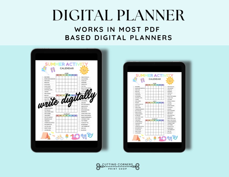 Editable Summer Activity Planner, Printable Summer Calendar Poster ...