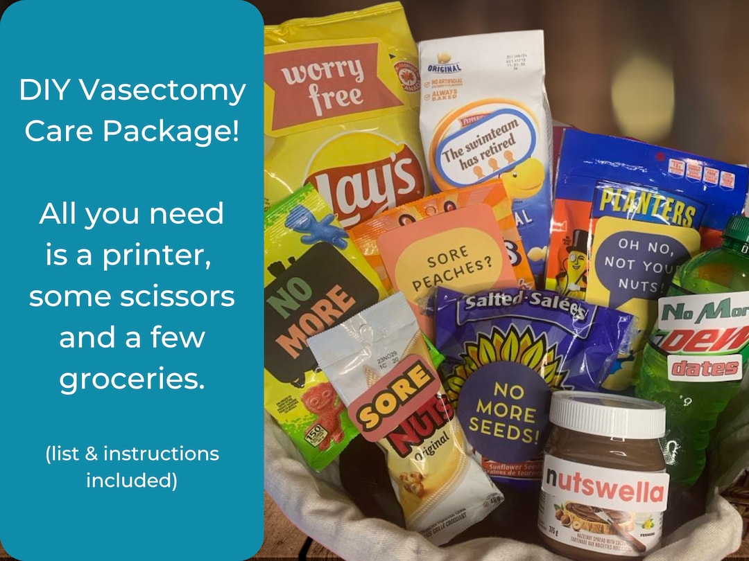 Digital Vasectomy Care Package, DIY Funny Vasectomy Food & Drink Gift ...