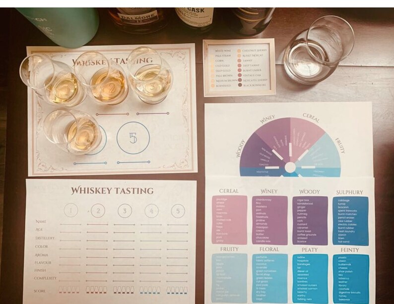 Printable Whiskey Tasting Kit, Whiskey Lover Tasting Mat, Instant ...