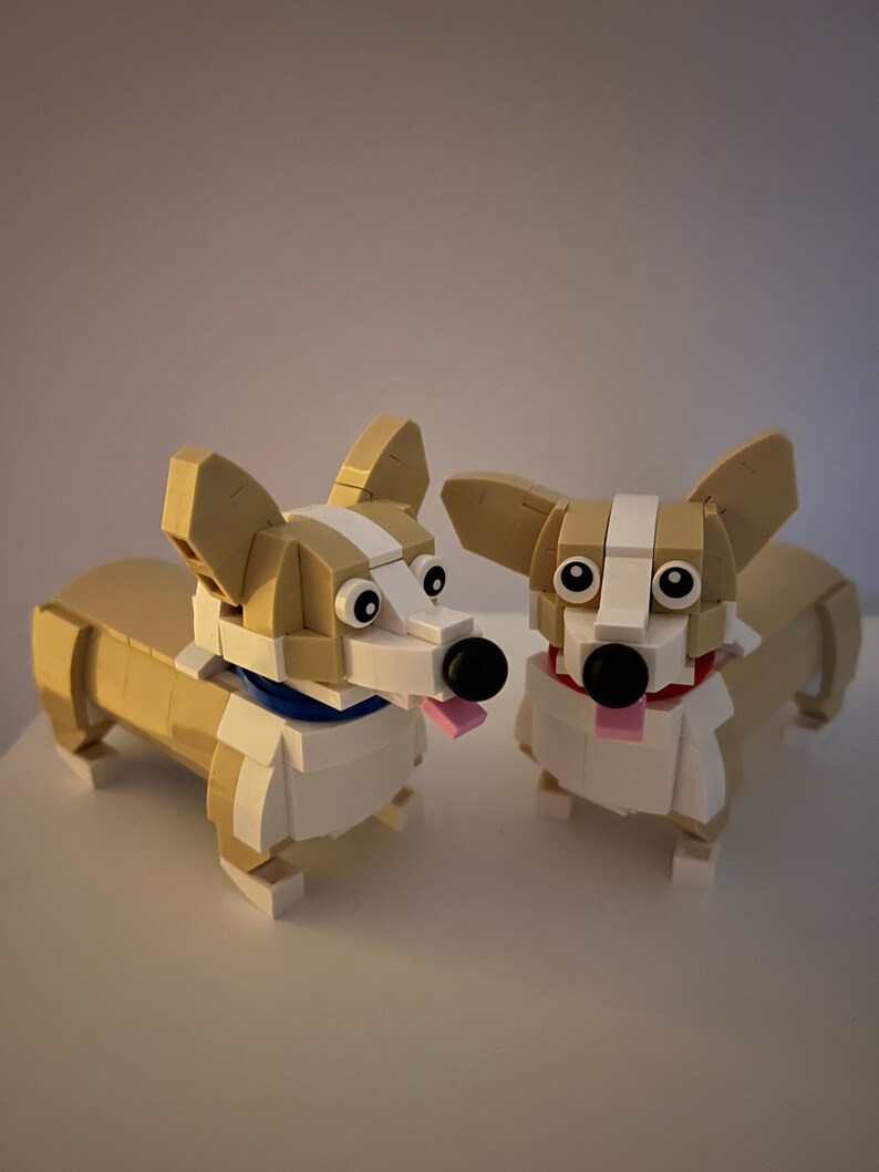 Welsh Corgi Pembroke Lego Model Blue Collar - Etsy
