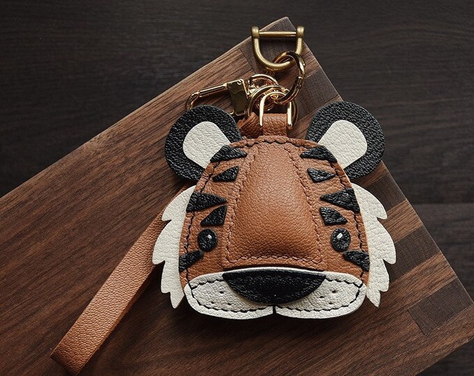 Designer Tiger Leather Keychain Leather Keychain for Women Leather ...