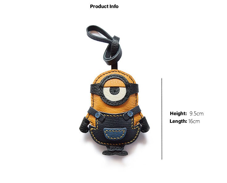 Luxury Minions Keychain Leather Cartoon Keychain for Designer Handbag ...