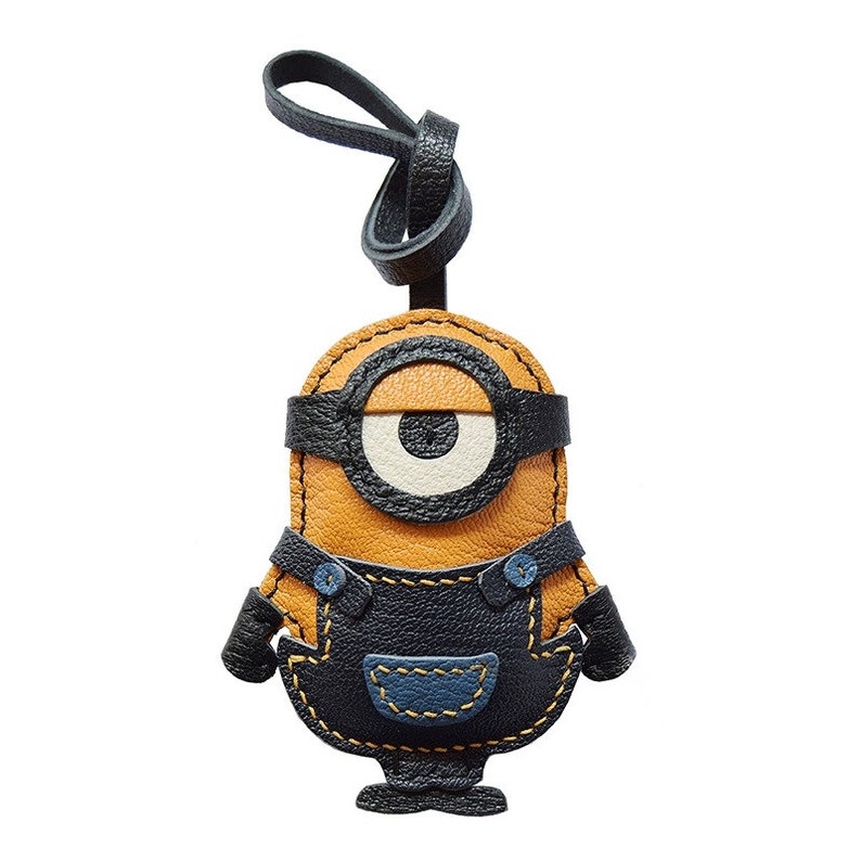 Luxury Minions Keychain Leather Cartoon Keychain for Designer Handbag ...