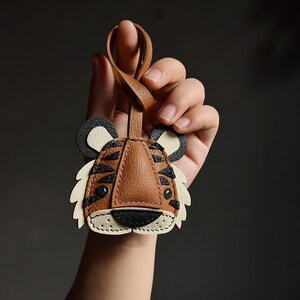 Designer Tiger Leather Keychain Leather Keychain for Women Leather ...