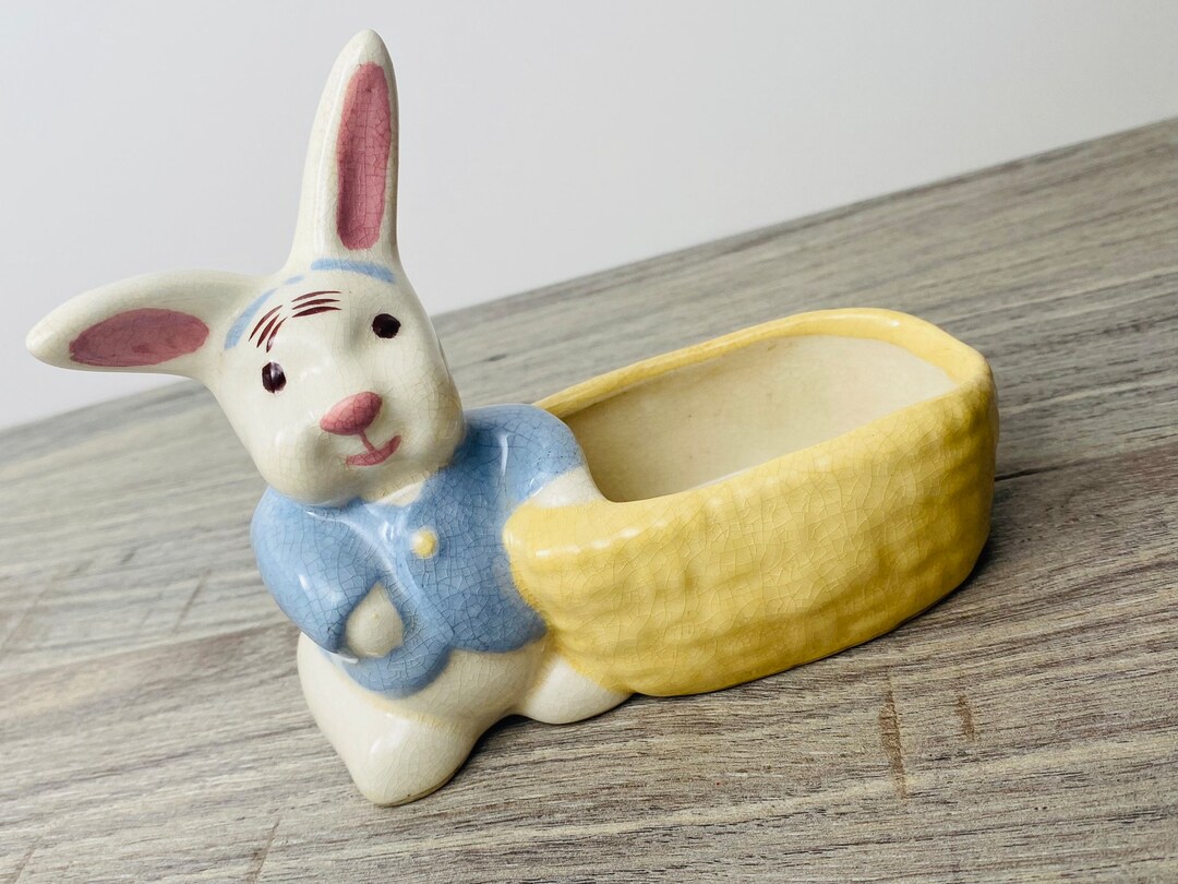 Anthropomorphic Peter Rabbit Easter Bunny Ceramic Planter - Etsy