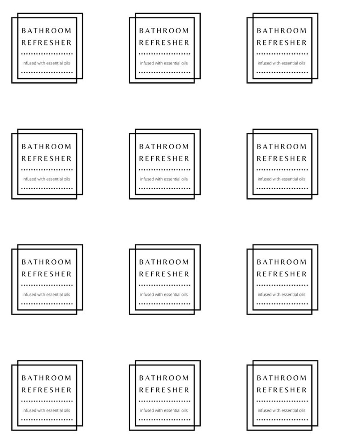 INSTANT DOWNLOAD | Printable Bathroom Refresher Label | DIY Gift ...