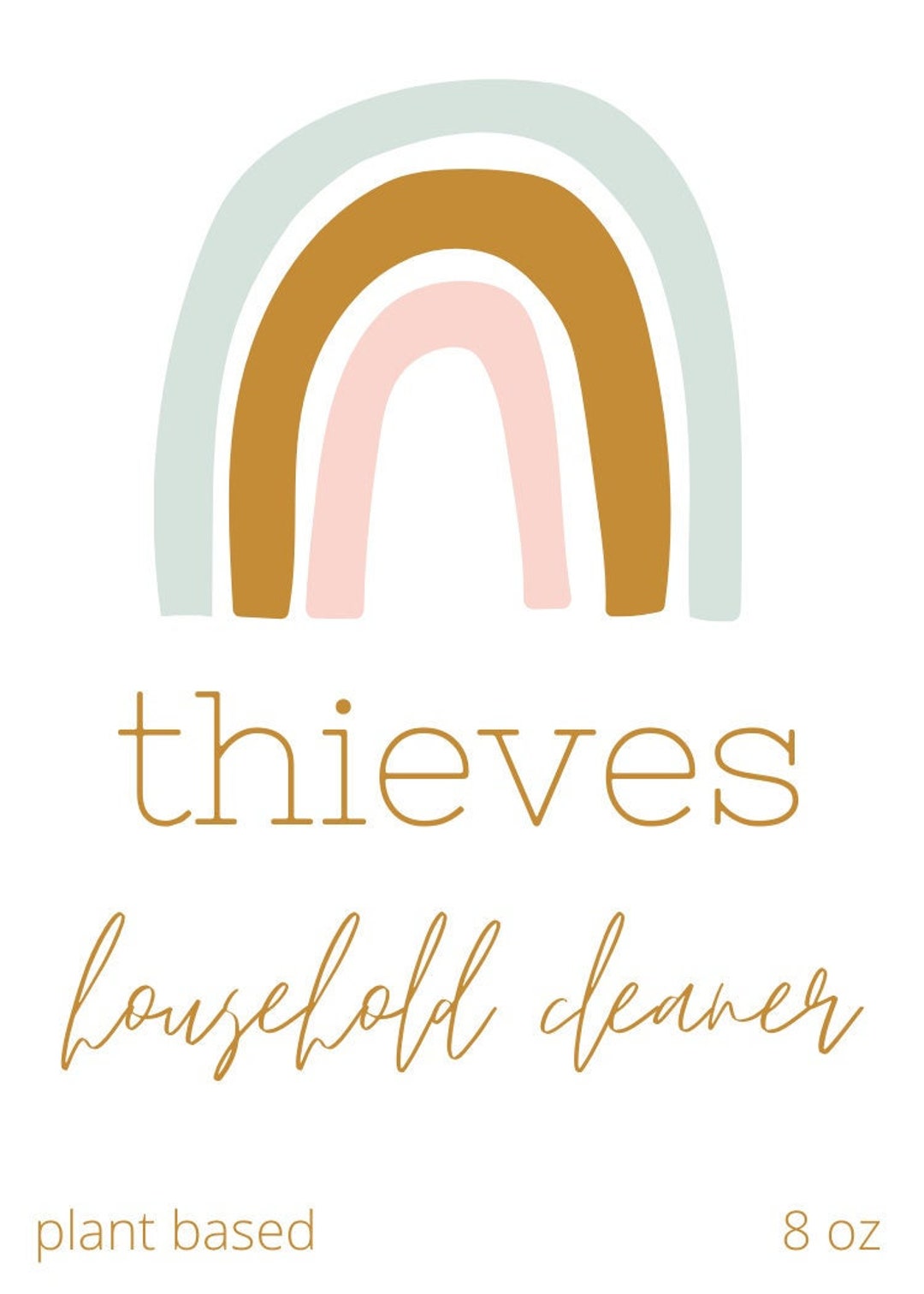 INSTANT DOWNLOAD 3 X 5 Thieves Rainbow Minimalist Label Household ...