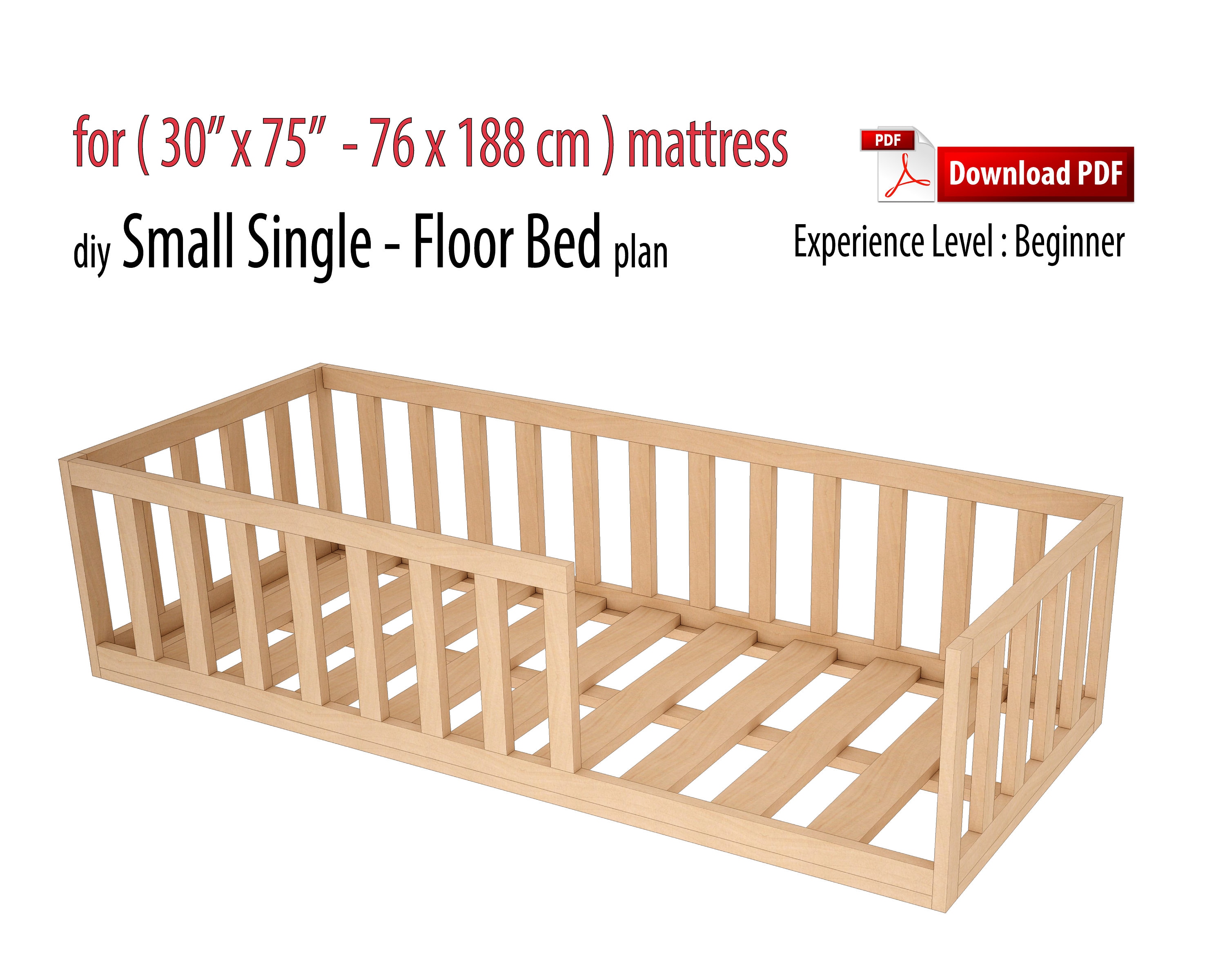 Floor bed frame single store