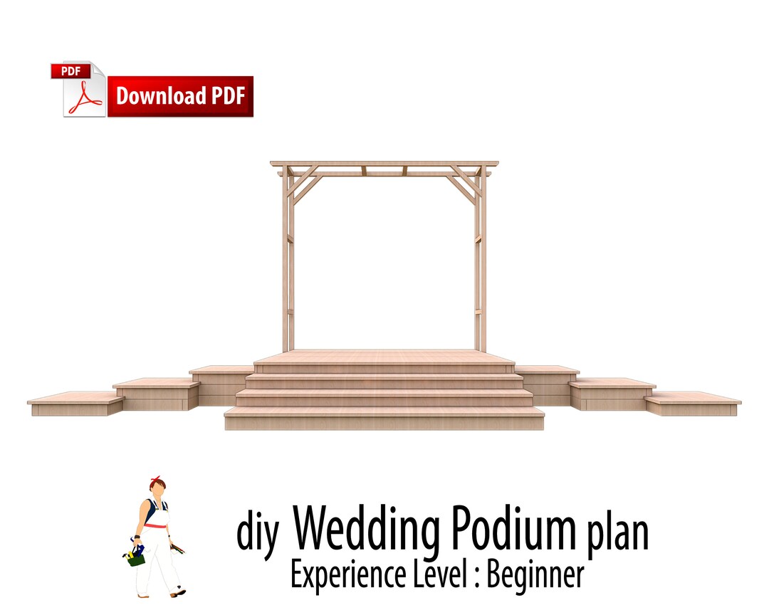 Diy Wedding Ceremony Podium Stage Stand Plan, Arch, Harbor Decor for ...