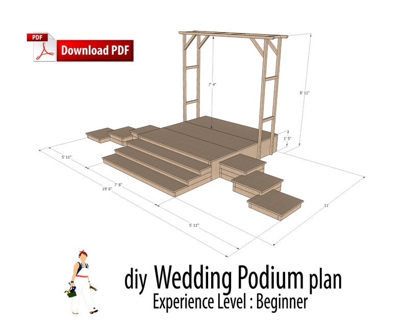 Diy Wedding Ceremony Podium Stage Stand Plan, Arch, Harbor Decor for ...