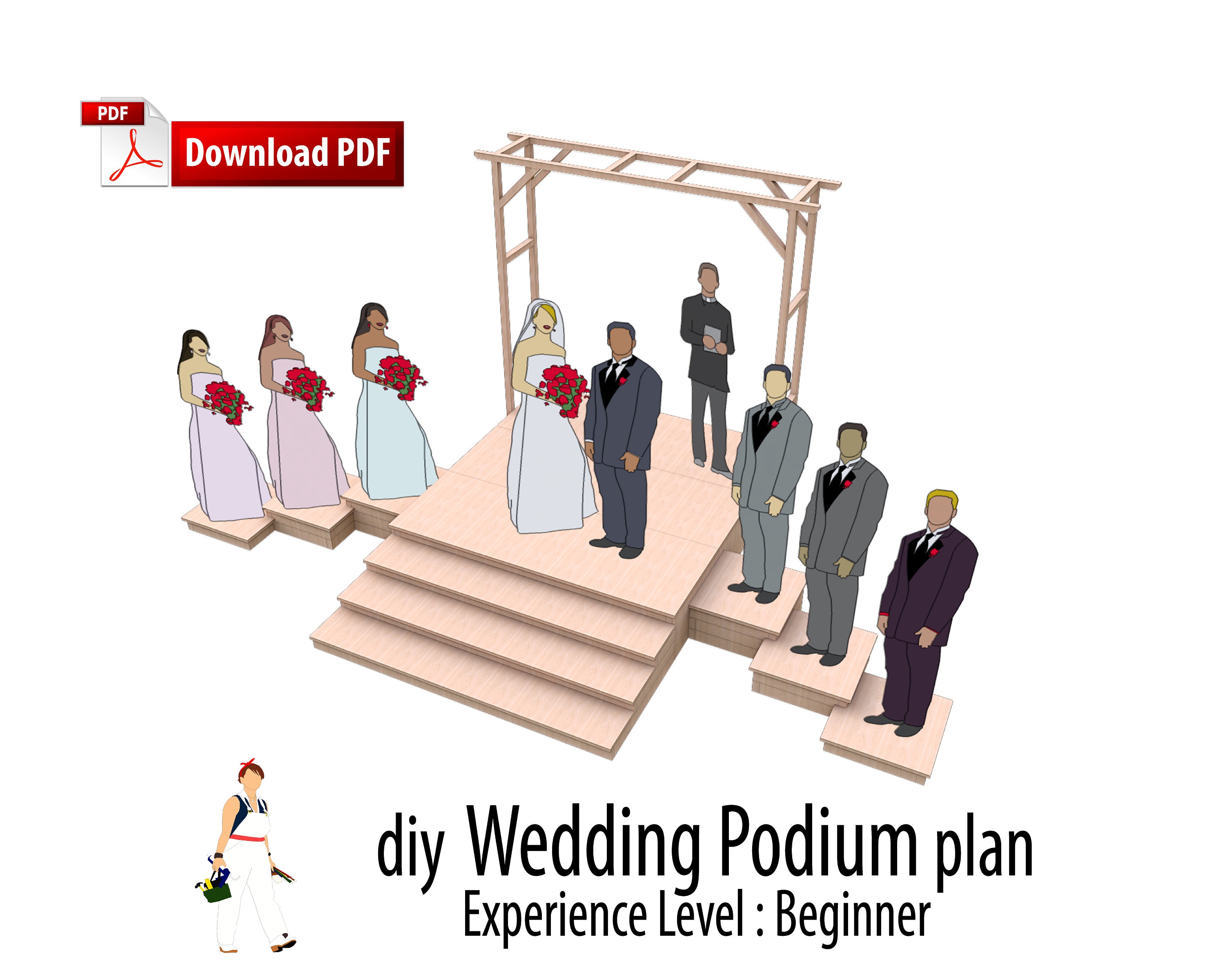 Diy Wedding Ceremony Podium Stage Stand Plan, Arch, Harbor Decor for ...