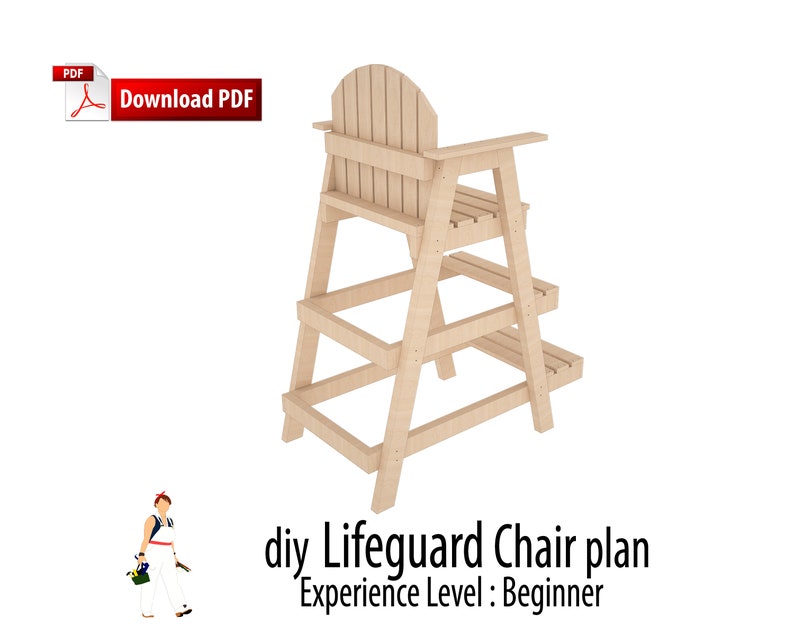 Diy Lifeguard Chair Station Digital Woodworking Diy Plan, Tall Chair ...