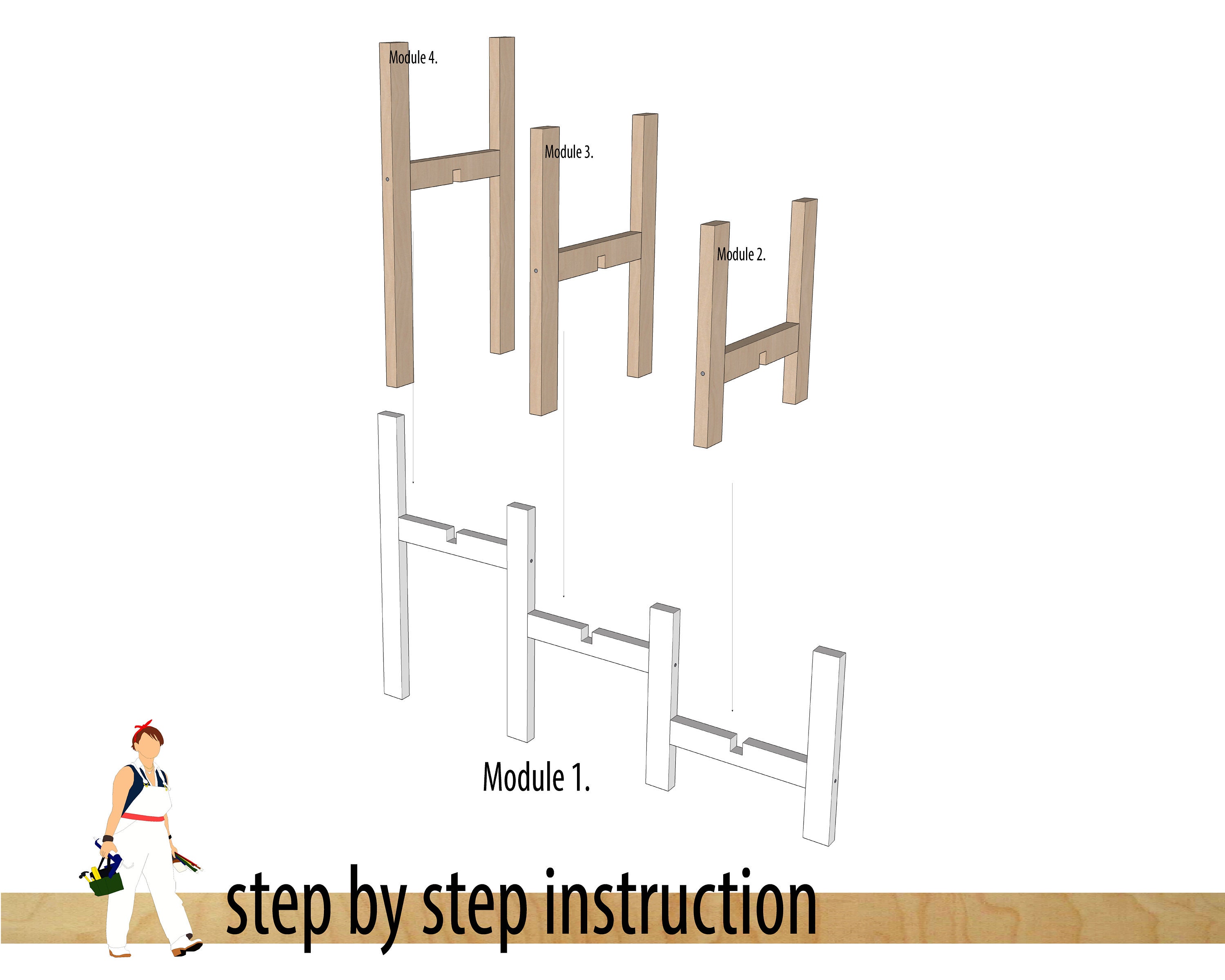 Diy Triple Plant Pot Stand Holder Plan Trio Flower Plant - Etsy