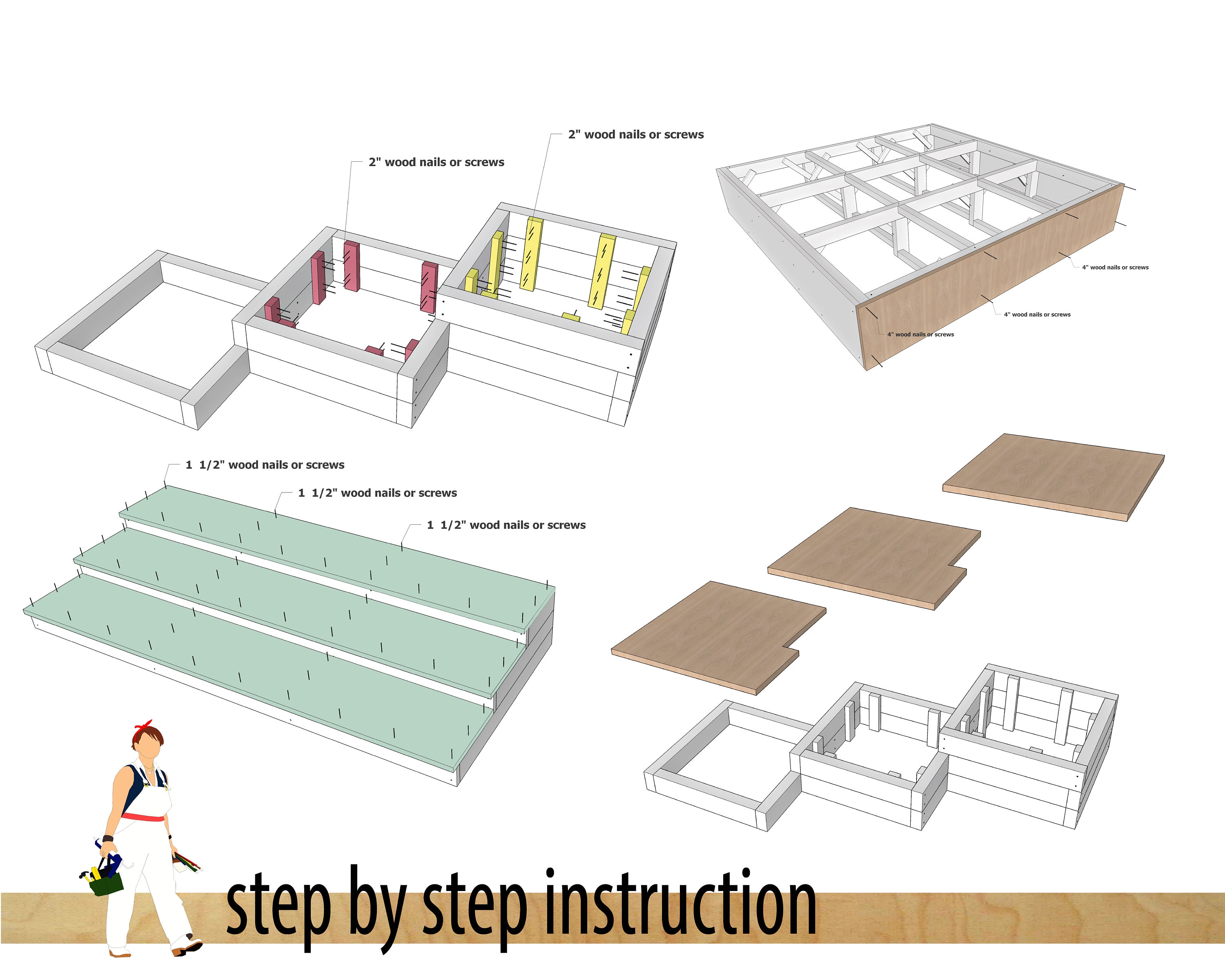 Diy Wedding Ceremony Podium Stage Stand Plan, Arch, Harbor Decor for ...