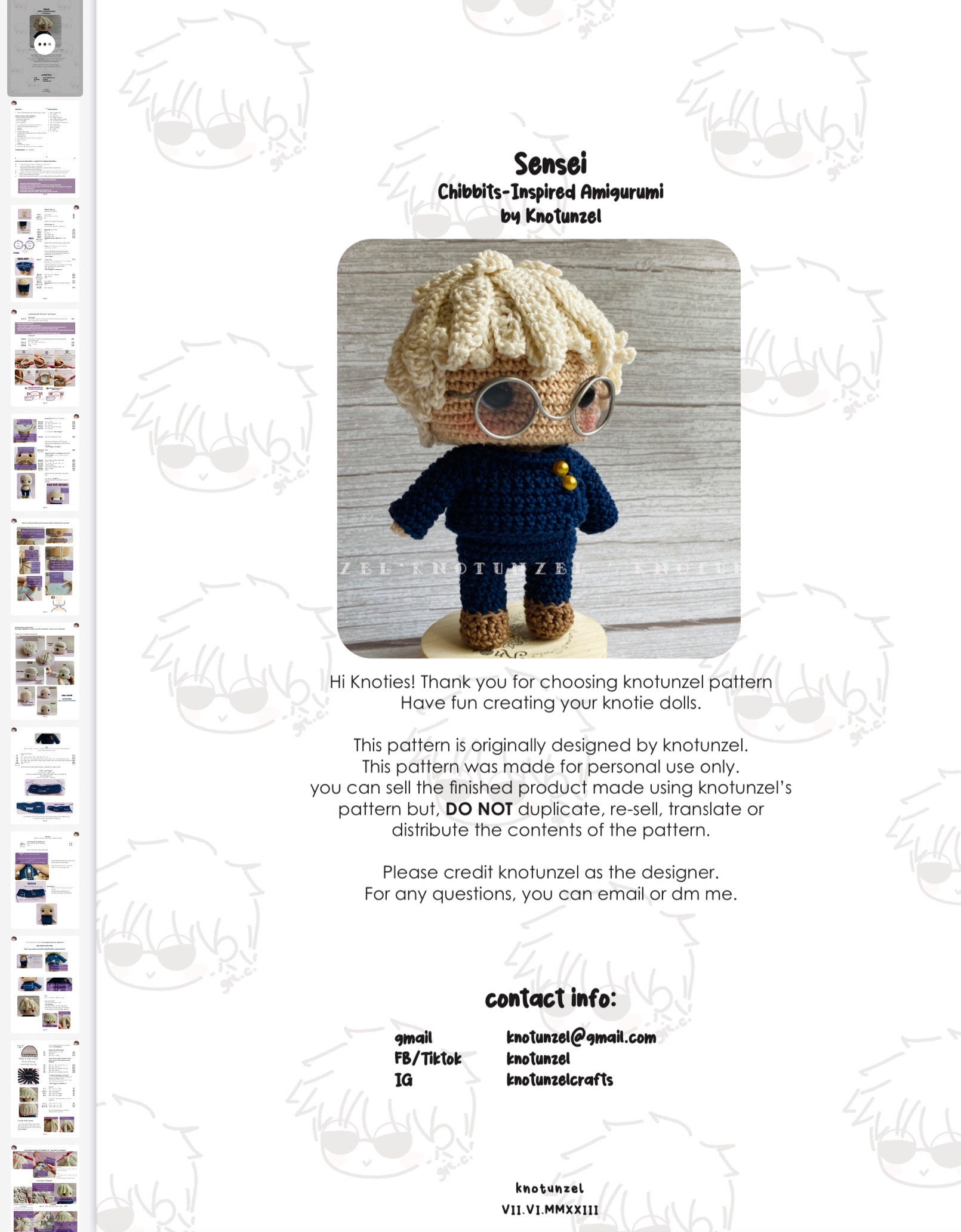 Sensei Amigurumi PDF Downloadable Crochet Pattern - Etsy