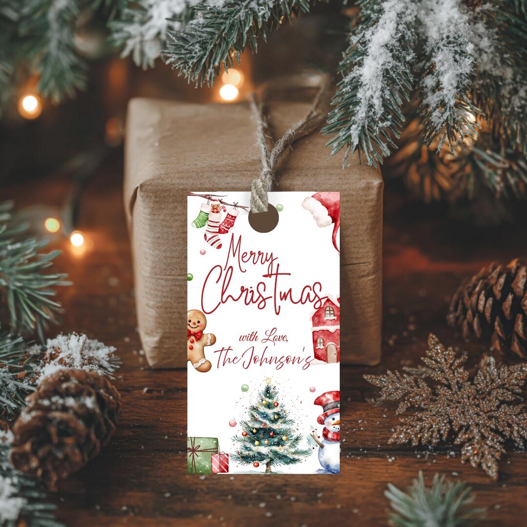 Editable Christmas Gift Tags – Printable PDF Template (canva Editable ...