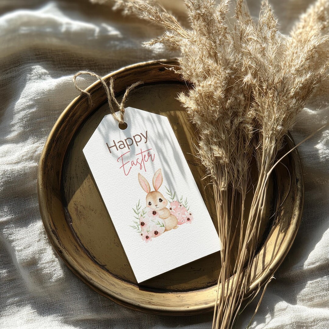 Easter Gift Tag Editable Template, Printable Labels Basket Tags (PDF ...