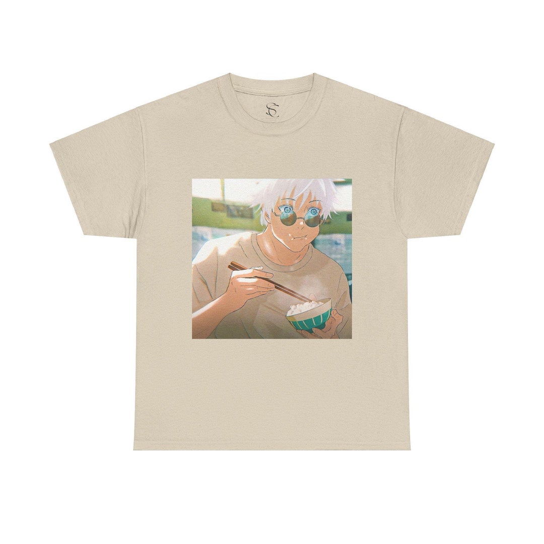 Satoru Gojo Eating White Rice Wearing Shades Jujutsu Kaisen - Etsy