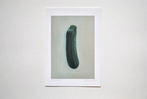 Zucchini Painting Fine Art Print Vegetables Artwork Home | Etsy
