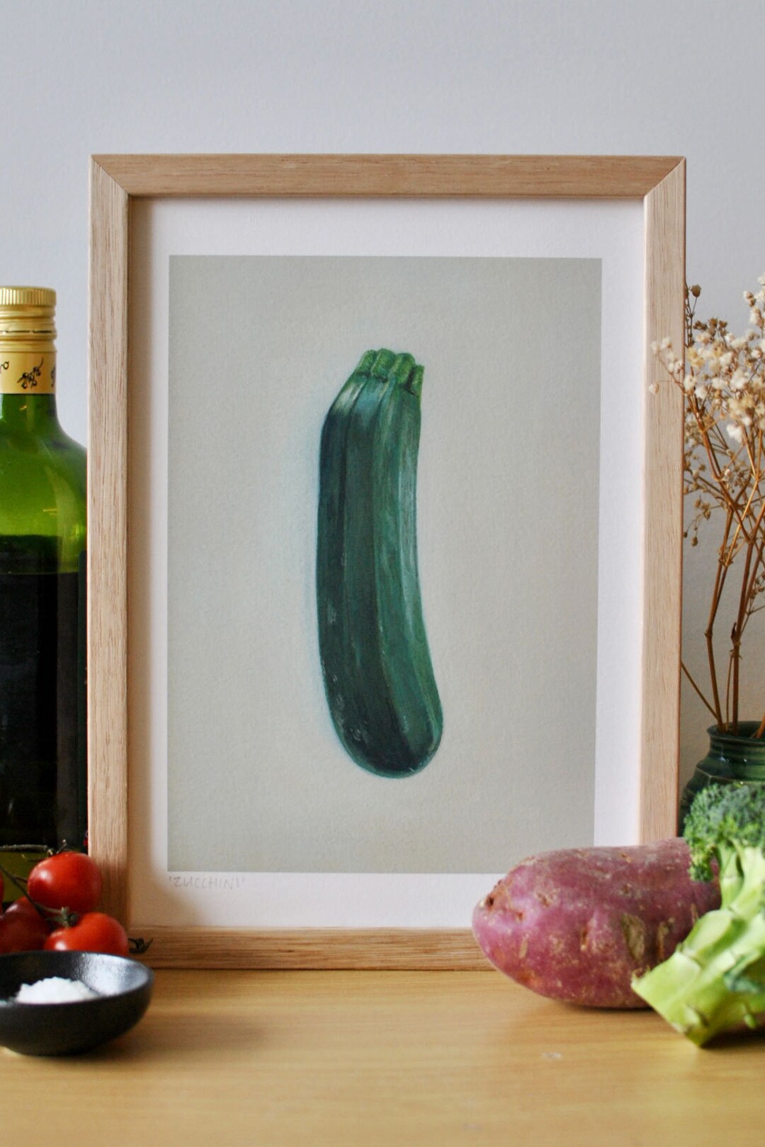 Zucchini Painting Fine Art Print Vegetables Artwork Home - Etsy