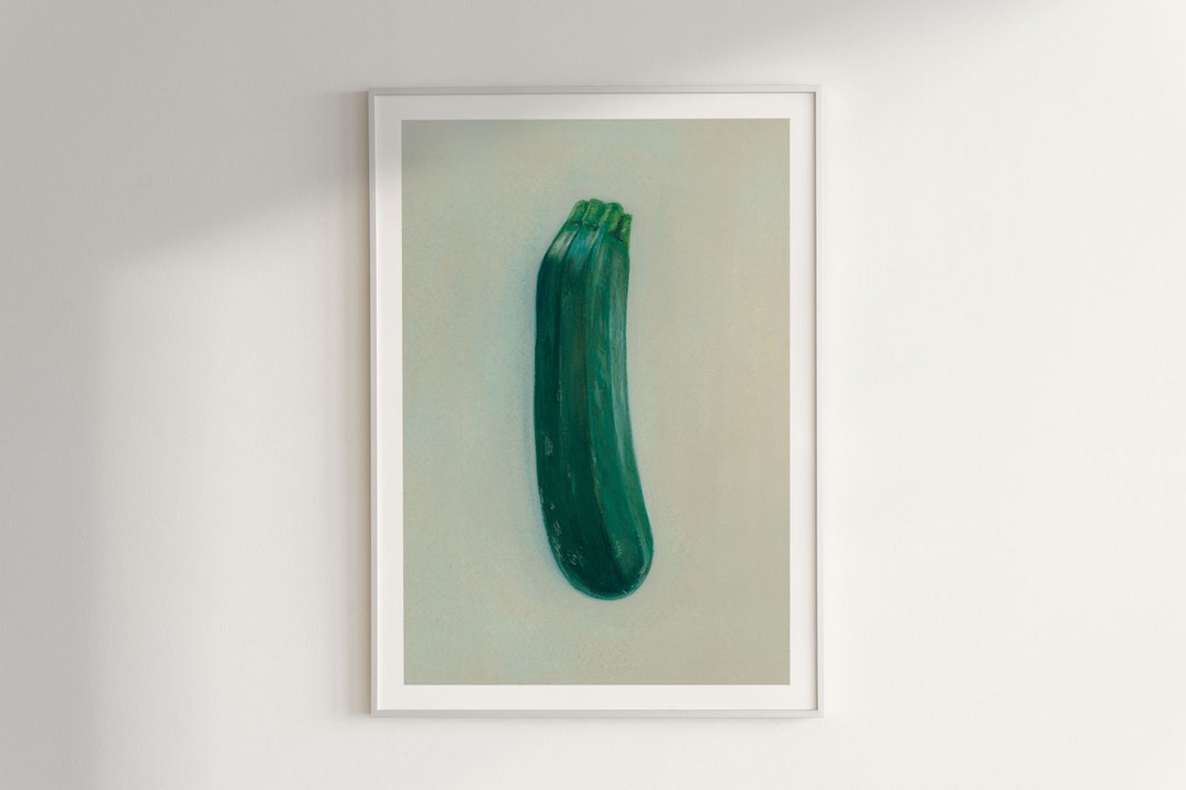 Zucchini Painting Fine Art Print Vegetables Artwork Home and Kitchen ...