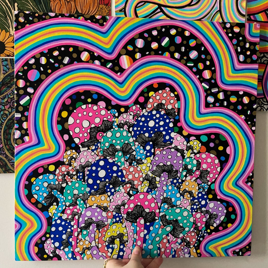 LGBTQIA Mushroom Garden Original Artwork - Etsy