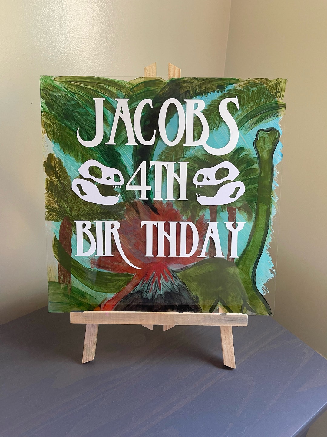 Personalized Hand Painted Table Top Sign | Happy Birthday Acrylic Sign ...