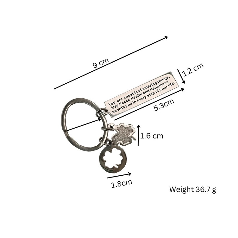 Clover Leaf Keychain-cute Inspirational Keyring-good Luck Irish Charm ...