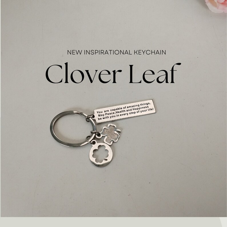 Clover Leaf Keychain-cute Inspirational Keyring-good Luck Irish Charm ...